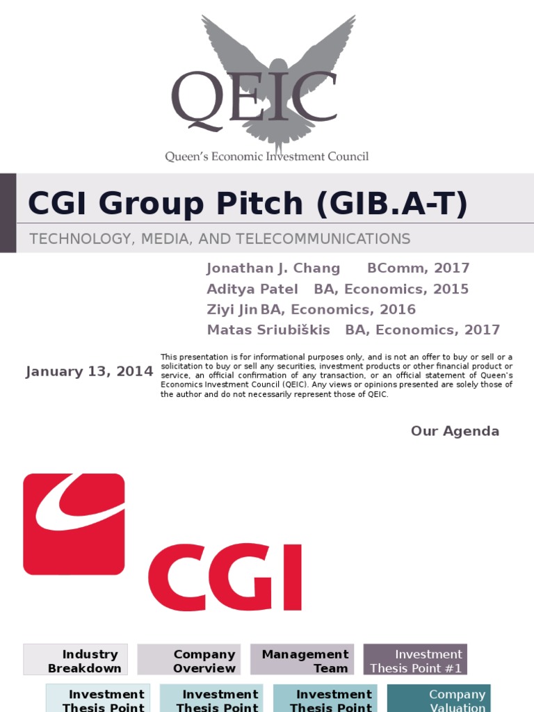 QEIC Tech - CGI Group Pitch - Final | PDF | Mergers And Acquisitions ...