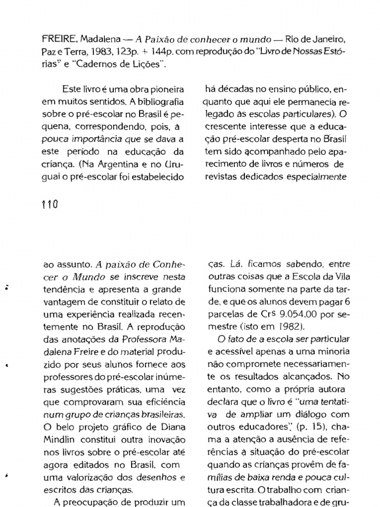 8936-27199-1-PBA Paixão de Conhecer o Mundo - Madalena Freire | PDF ...