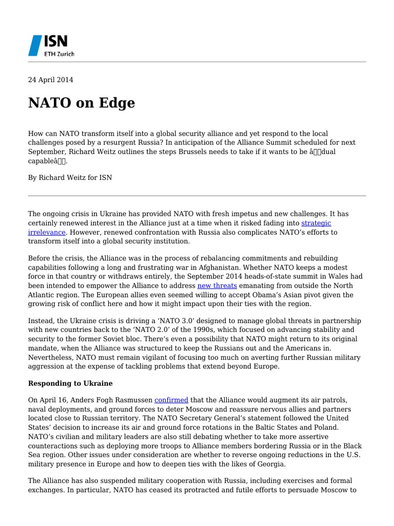 NATO On Edge | PDF | Missile Defense | Nato