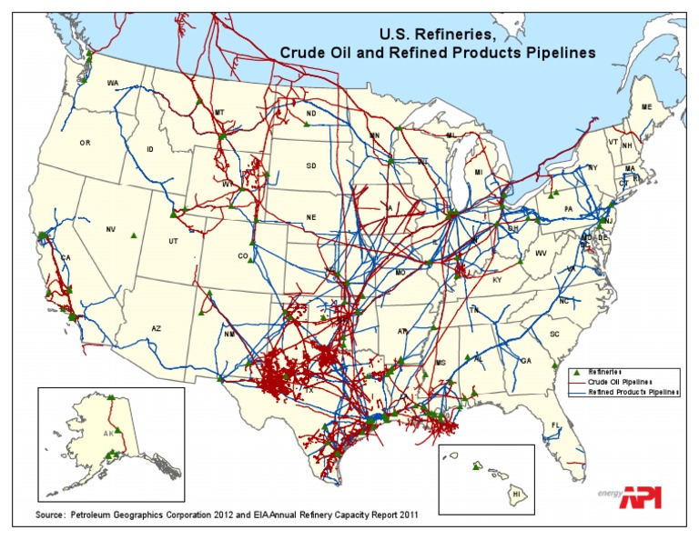US Refineries and Pipeline Map | PDF