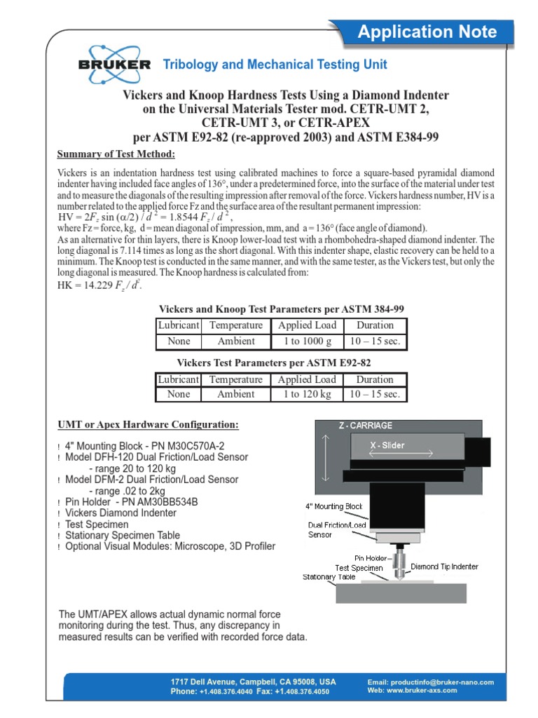 ASTM E92-82 - E384-99 Vickers Knoop | PDF | Mechanical Engineering ...