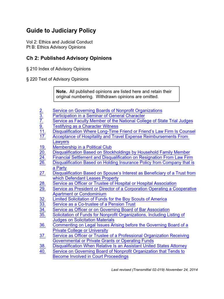 Guide To Judiciary Policy: CH 2: Published Advisory Opinions | PDF ...
