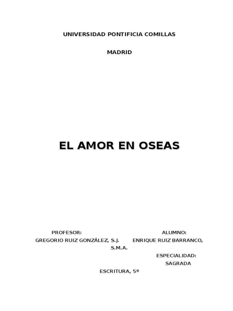 El Amor en Oseas | PDF | Septuaginta | Tetragrammaton
