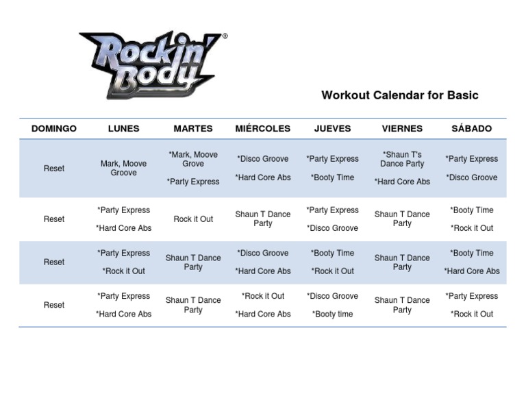 Calendario Rockin' Body | PDF
