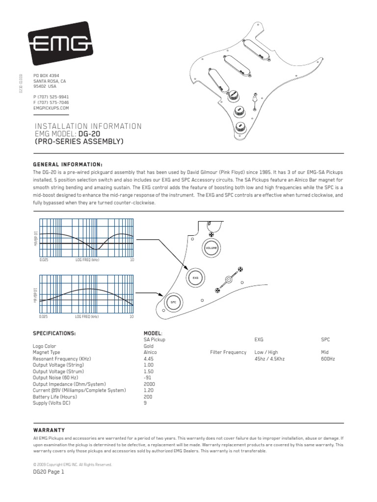 Installation Information Emg Model: DG-20 (Pro-Series Assembly) | PDF ...