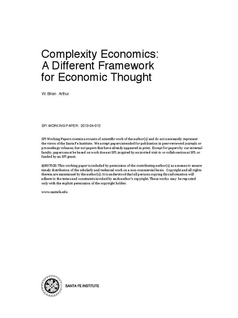 Complexity Economics-A Different Framework For Economic Thought - W ...