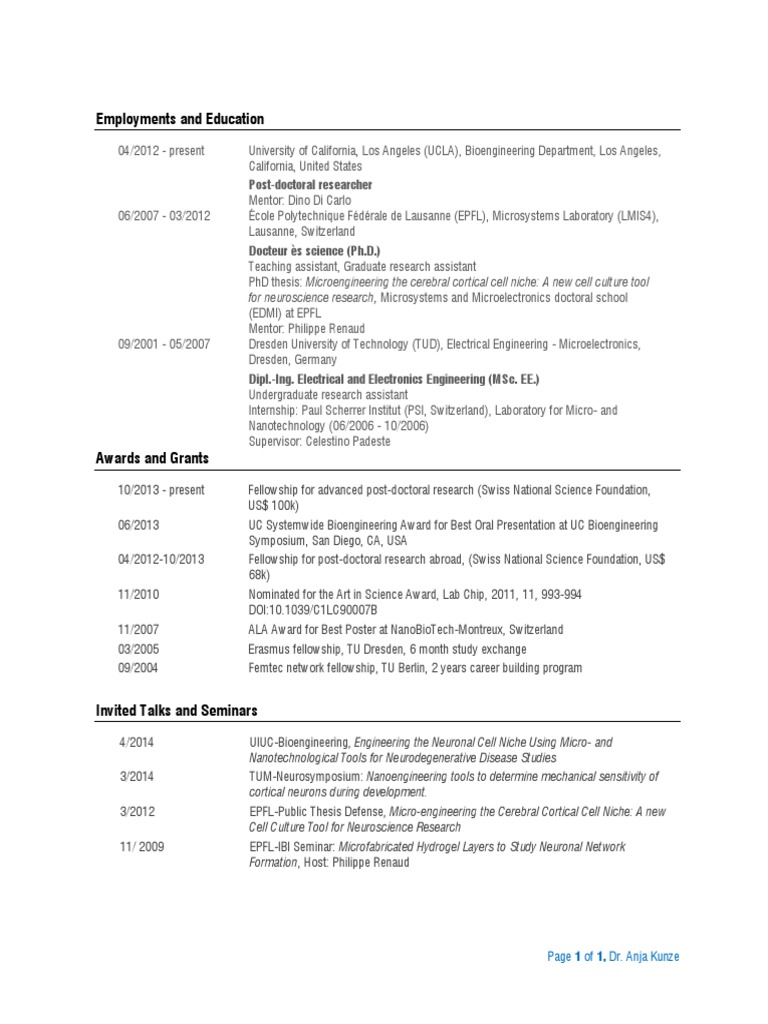 Dr. Anja Kunze's Academic Profile | PDF