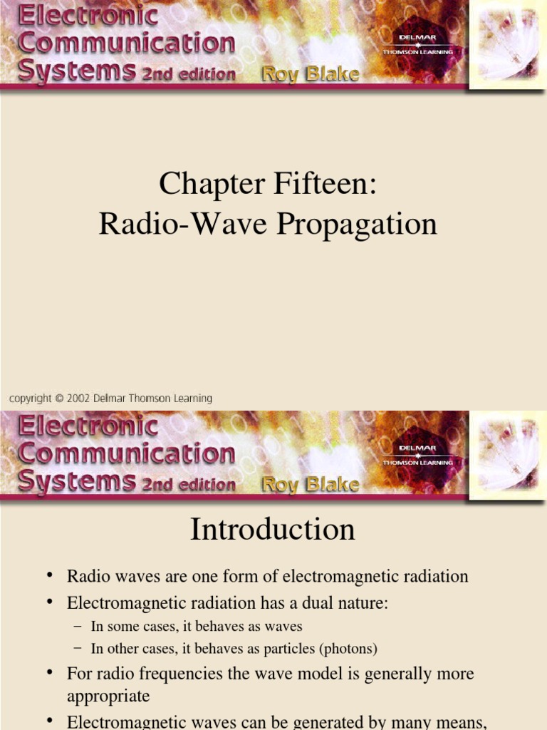 Chapter Fifteen: Radio Wave Propagation | PDF | Radio Propagation ...