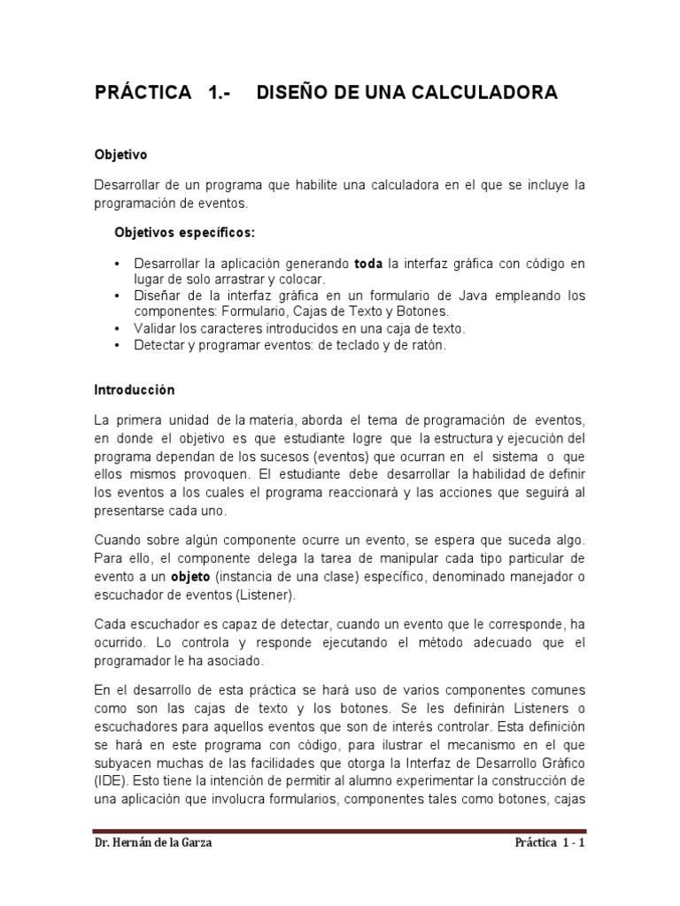 PRÁCTICA 1 Diseño de Una Calculadora | PDF | Point and Click | Programa de computadora
