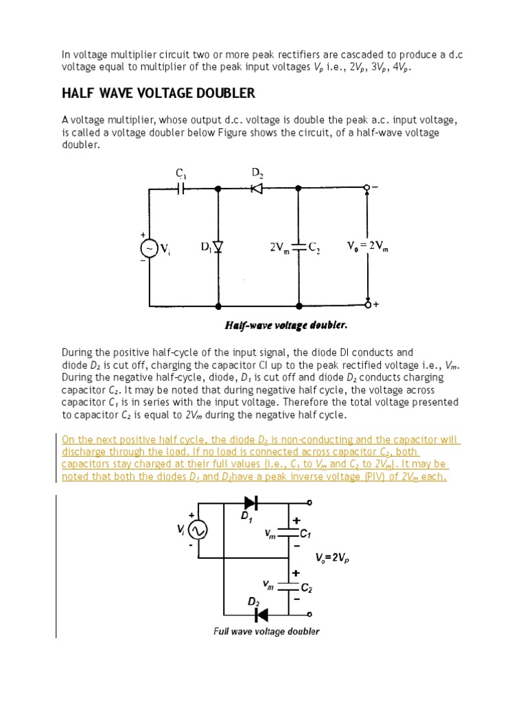 Voltage Multipliers Explained | PDF | Power (Physics) | Electronic Engineering
