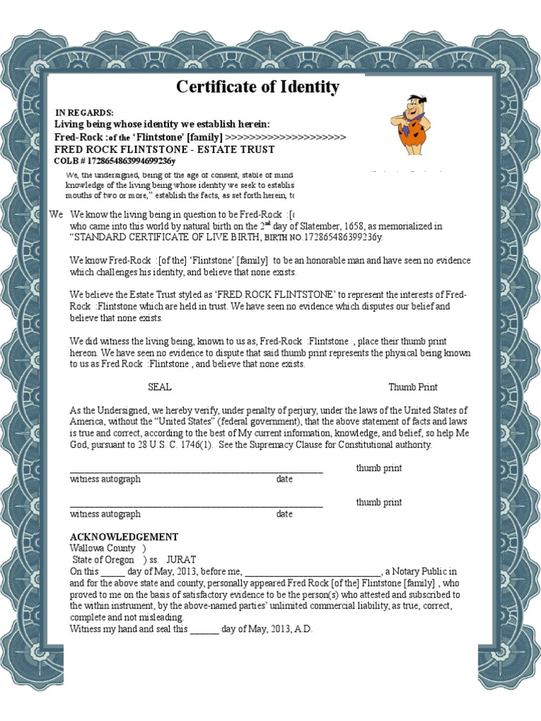 MS Word Certificate of Identity | PDF