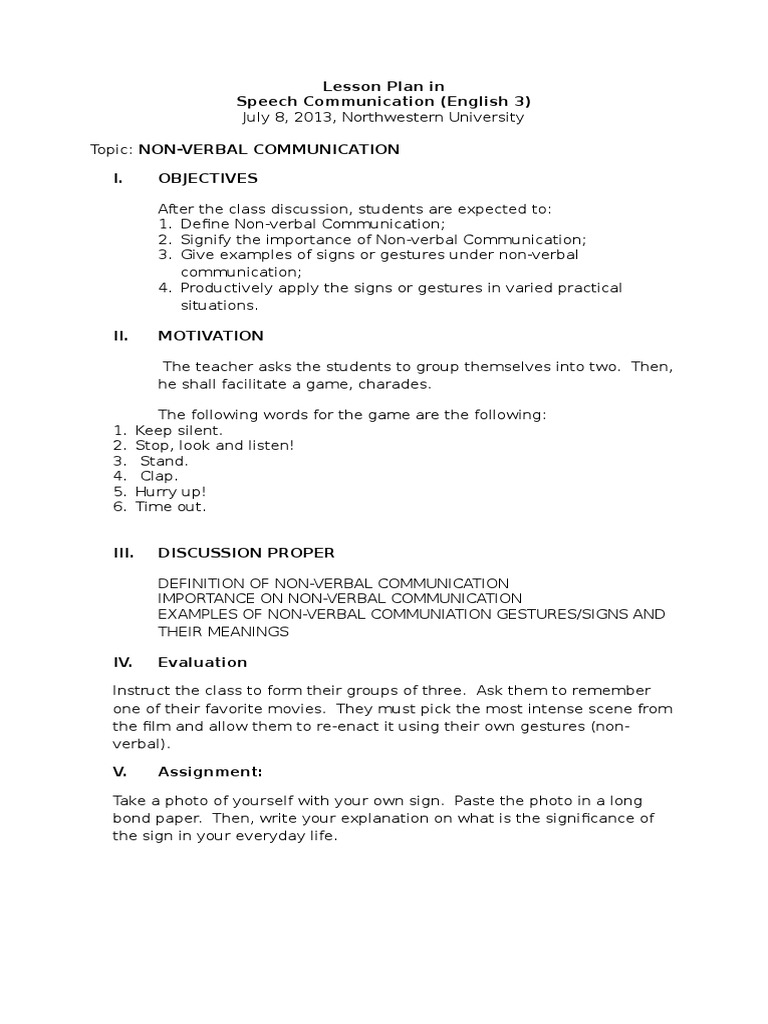 Lesson Plan in Speech Communication (English 3) | PDF | Career & Growth ...