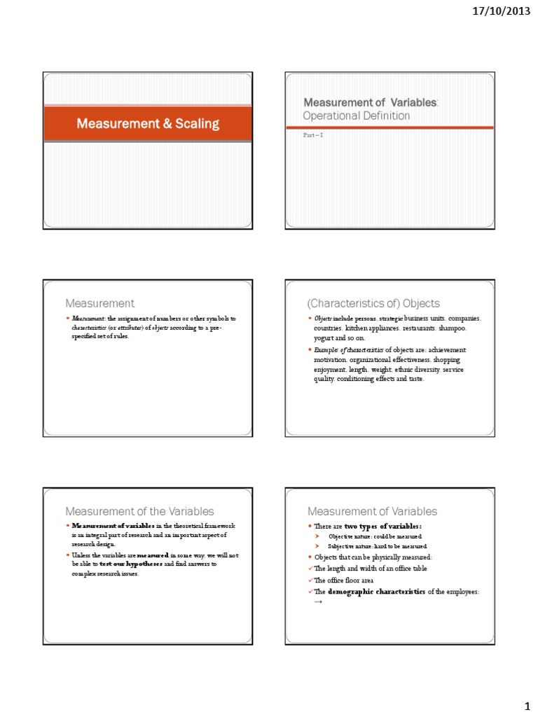 09-Measurement & Scales | PDF | Level Of Measurement | Likert Scale
