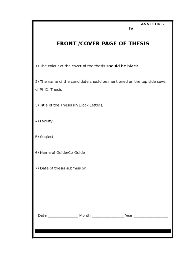 PhD Thesis Cover Page Guidelines | PDF | Career & Growth