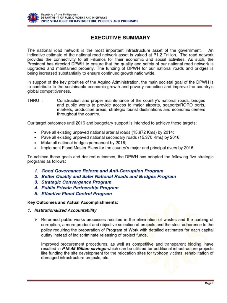 DPWH Year End Report (Final) | PDF | Economies | Road Transport