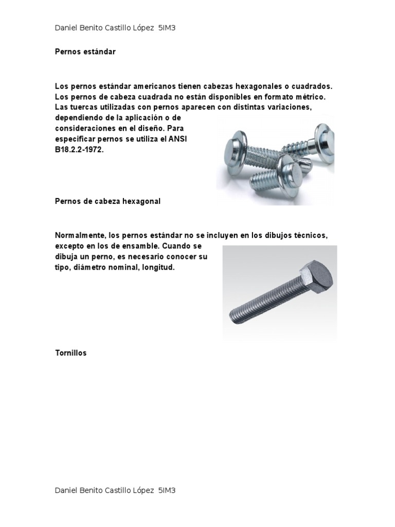 Pernos Estándar | PDF