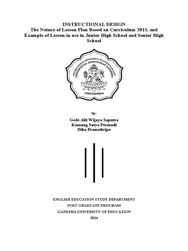 The Nature of Lesson Plan and Example - Cover | PDF