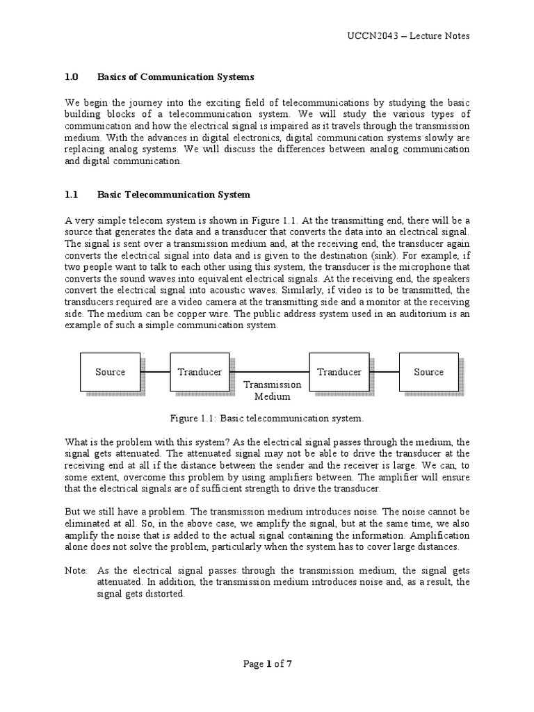 Lesson 1 - Basics of Communication Systems | PDF | Communications ...