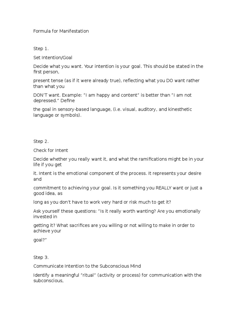Steps to Effective Manifestation | PDF
