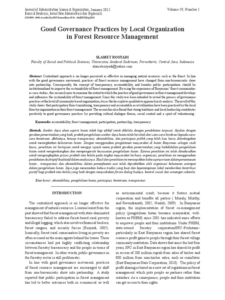 Good Governance in Forest Management | PDF | Forestry | Governance