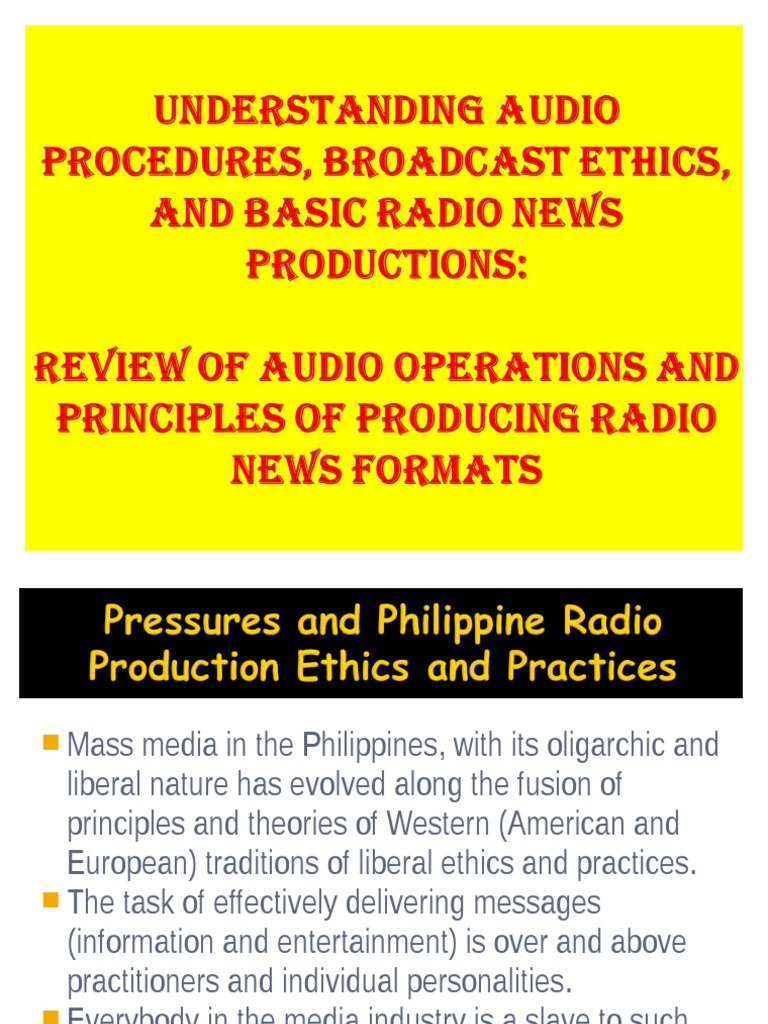 Basic Principles of Creating A Radio News Production | PDF | Mass Media ...
