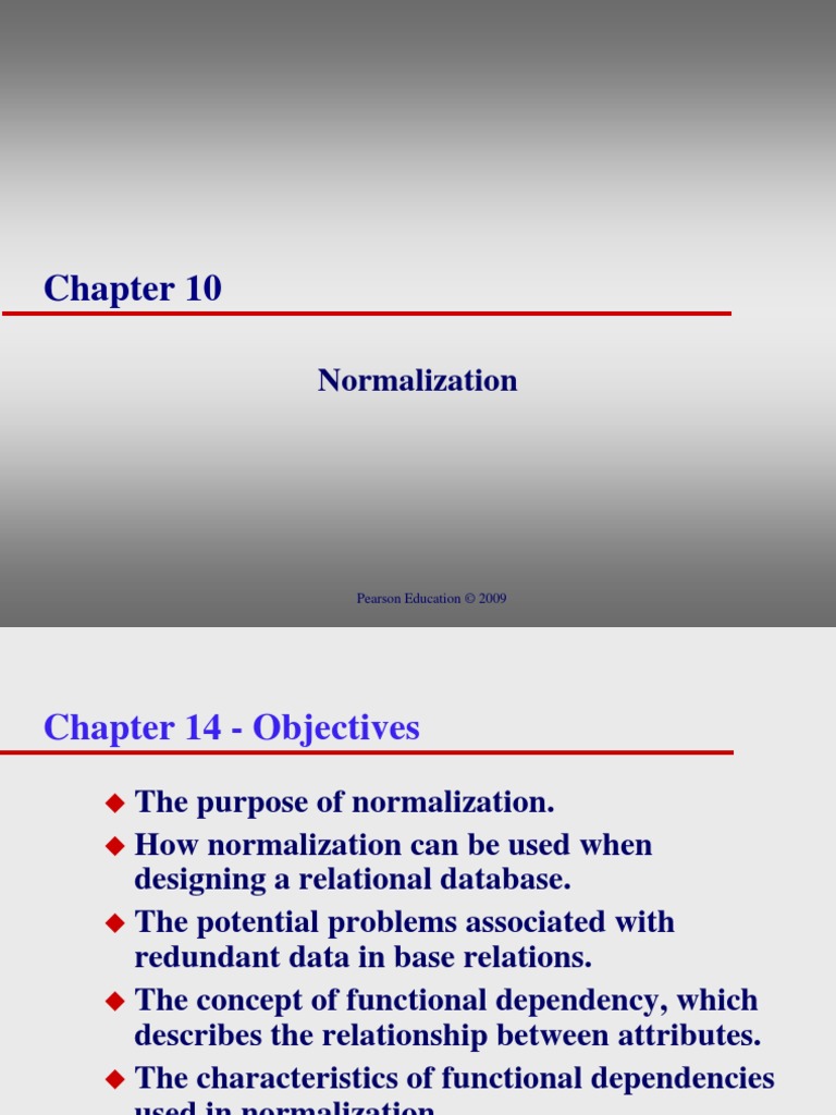 Chapter 10 Normalization Pdf Databases Table Database