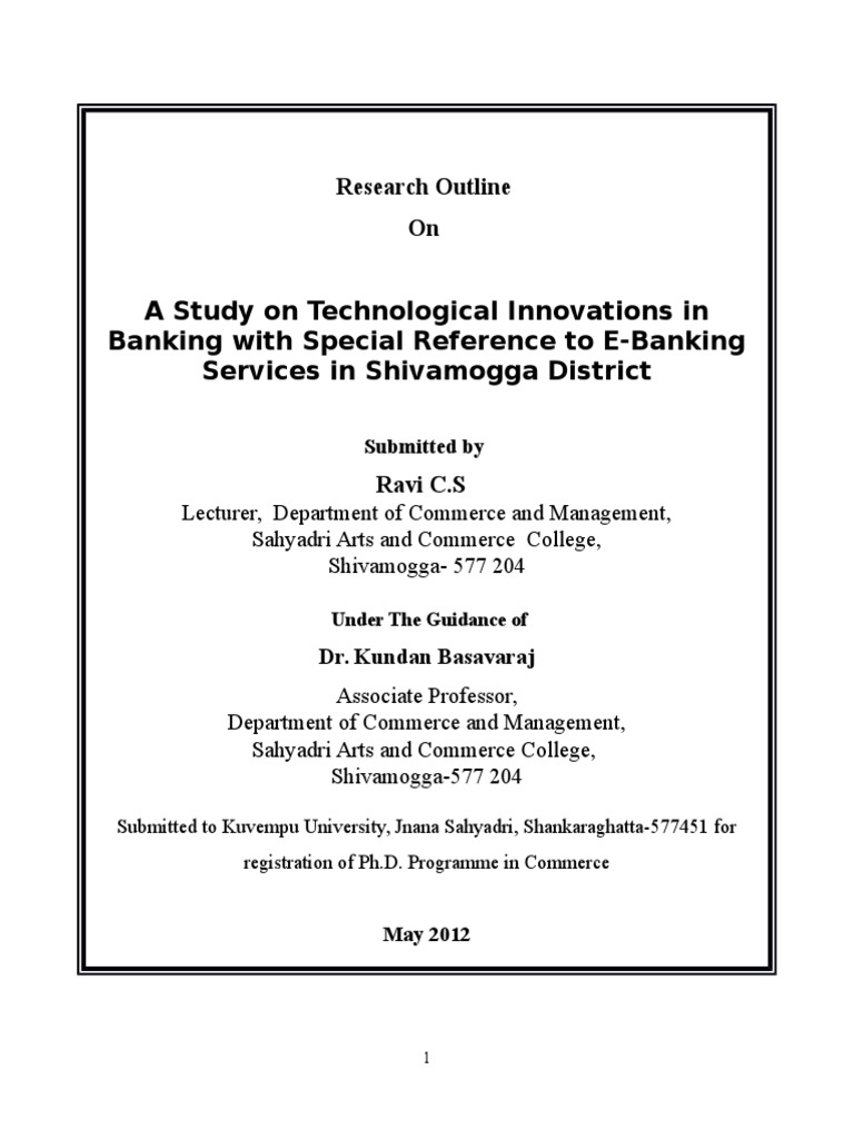 A Synoptic Note On P.HD | PDF | Online Banking | Banks & Banking