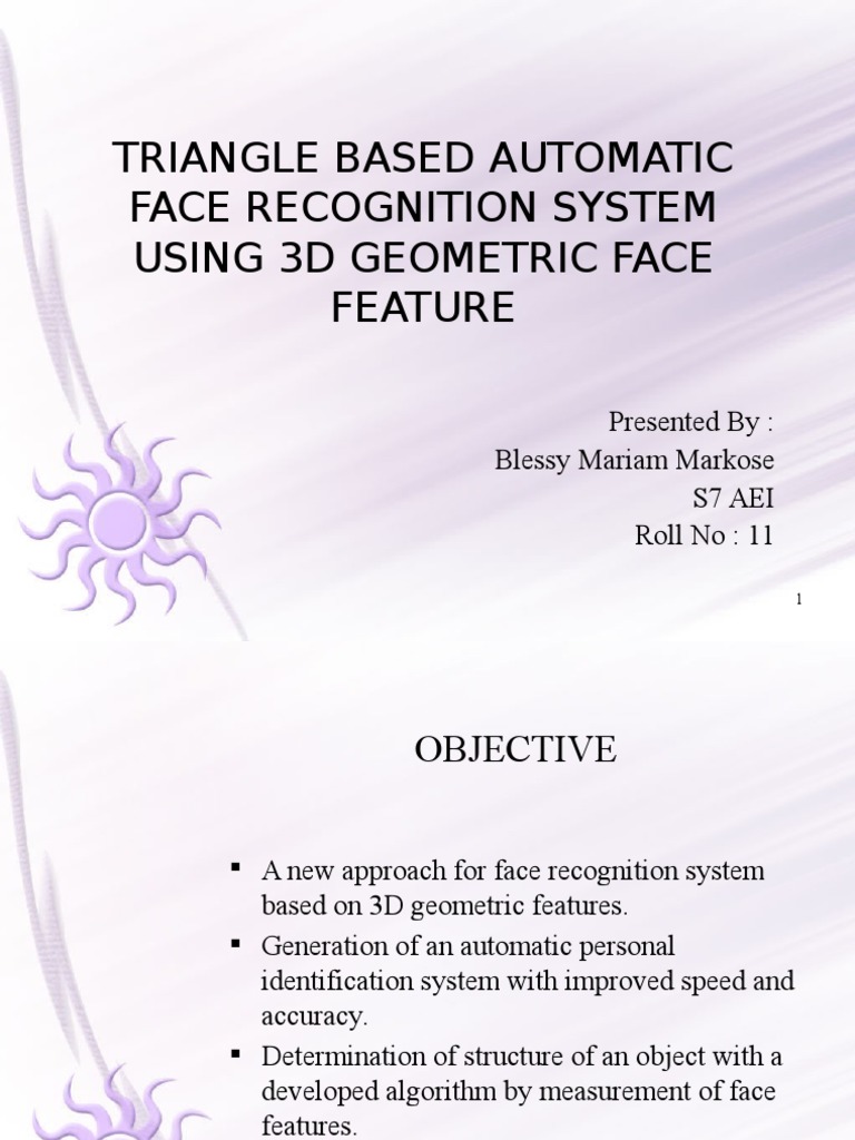 Triangle Based Automatic Face Recognition System Using 3D Geometric Face Feature | PDF | 3 D ...