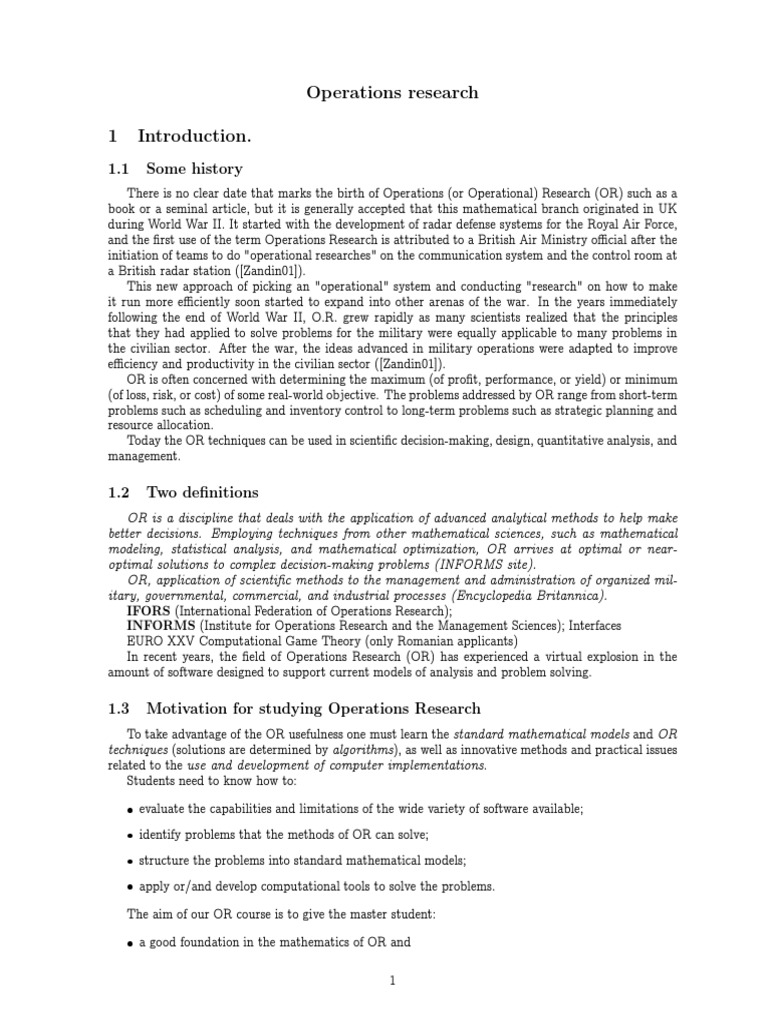 Introduction To Operational Research | PDF | Operations Research ...