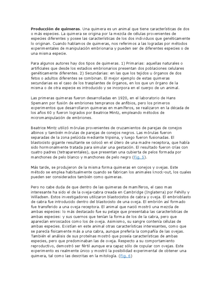 Modos de Reproduccion Quimeras | PDF | Célula madre | Clonación