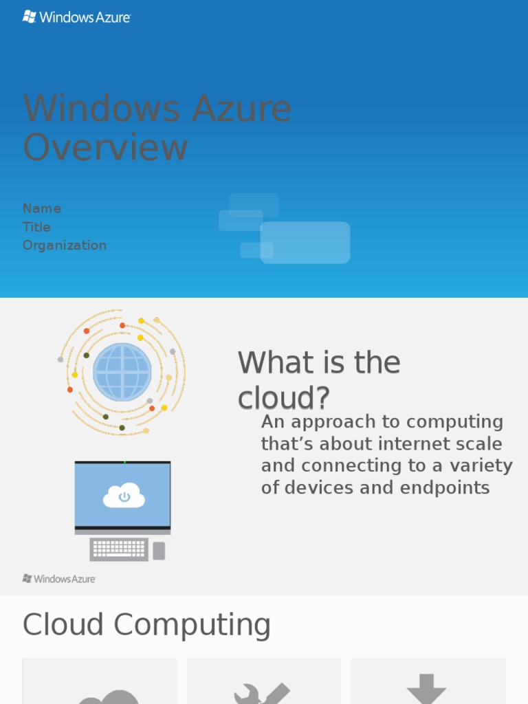 Windows Azure: Name Title Organization | PDF | Microsoft Azure | Cloud ...