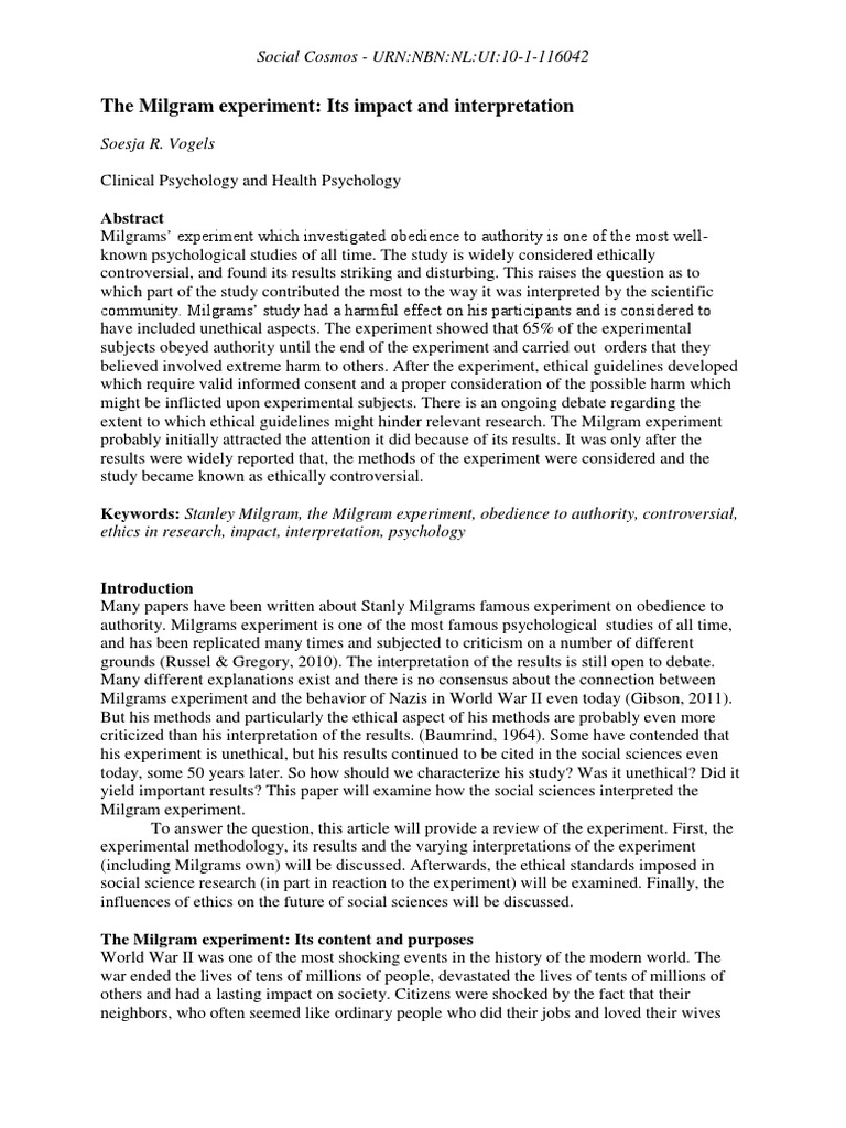The Milgram Experiment | Obedience (Human Behavior) | Informed Consent