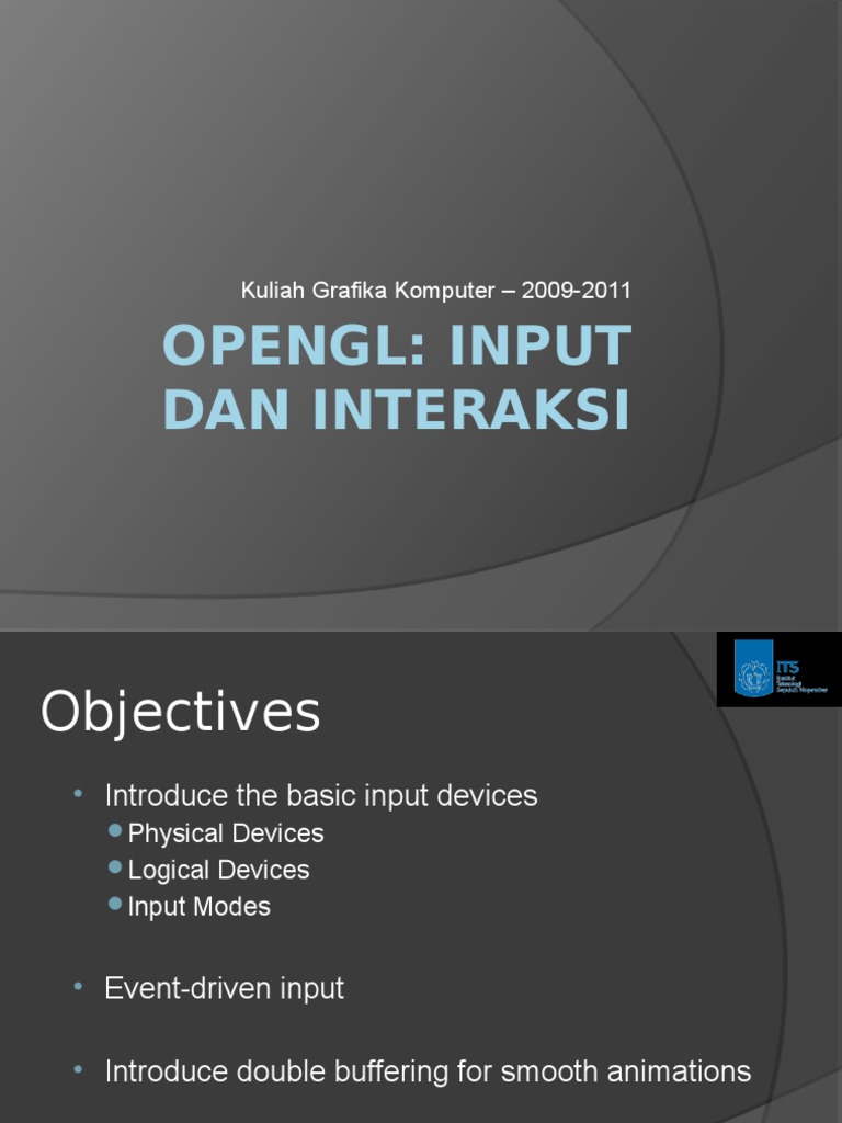 03-OpenGL-Input Dan Interaksi | PDF | Menu (Computing) | Widget (Gui)