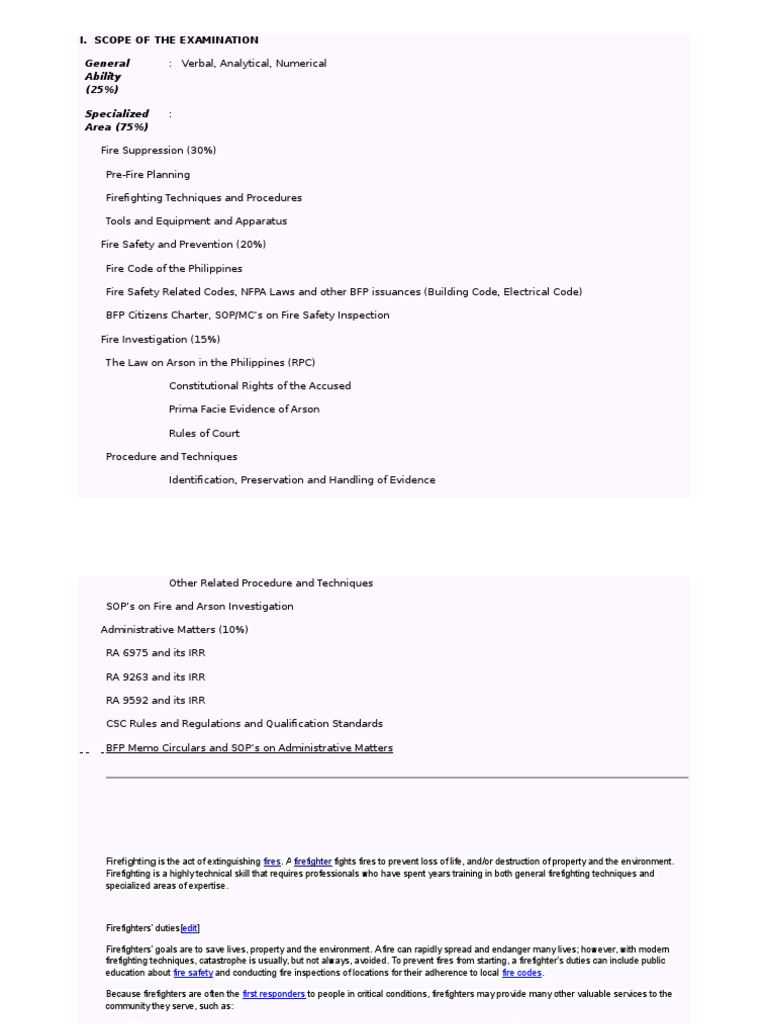 Firefighter 1 Exam Overview and Topics | PDF | Fires | Combustion