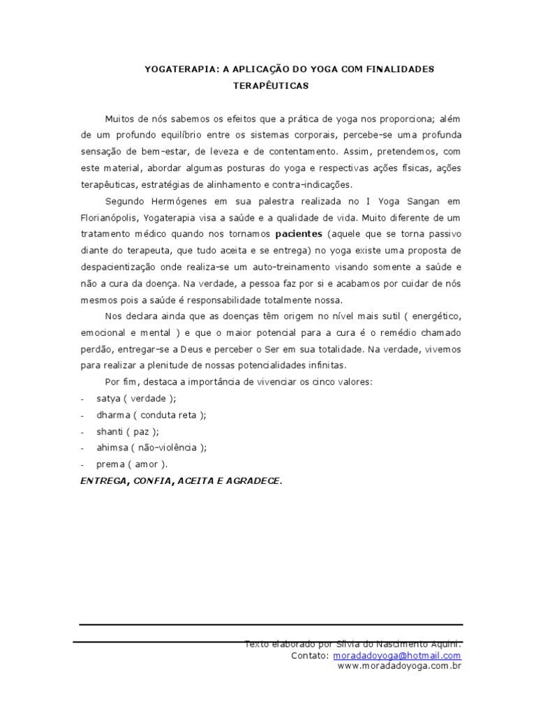 Yogaterapia: Posturas e Benefícios | PDF | Coluna vertebral | Anatomia