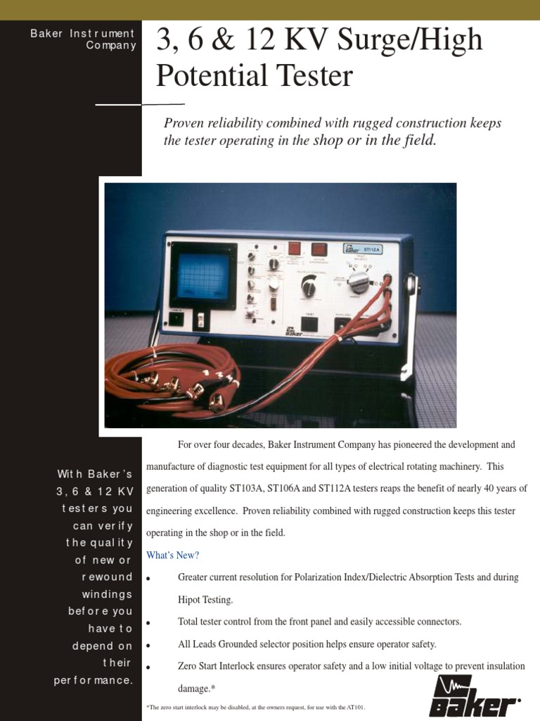 Baker Surge Tester Specifications | PDF | Inductor | Electrical Engineering