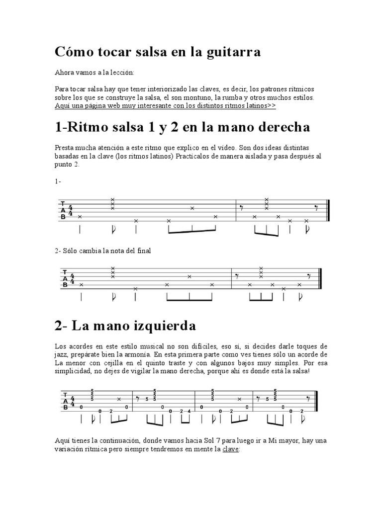 Cómo Tocar Salsa en La Guitarra