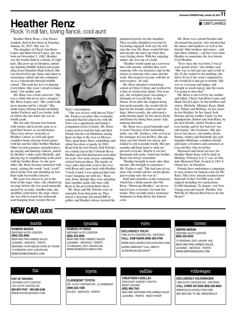 Heather Renz Obit | PDF | Leisure