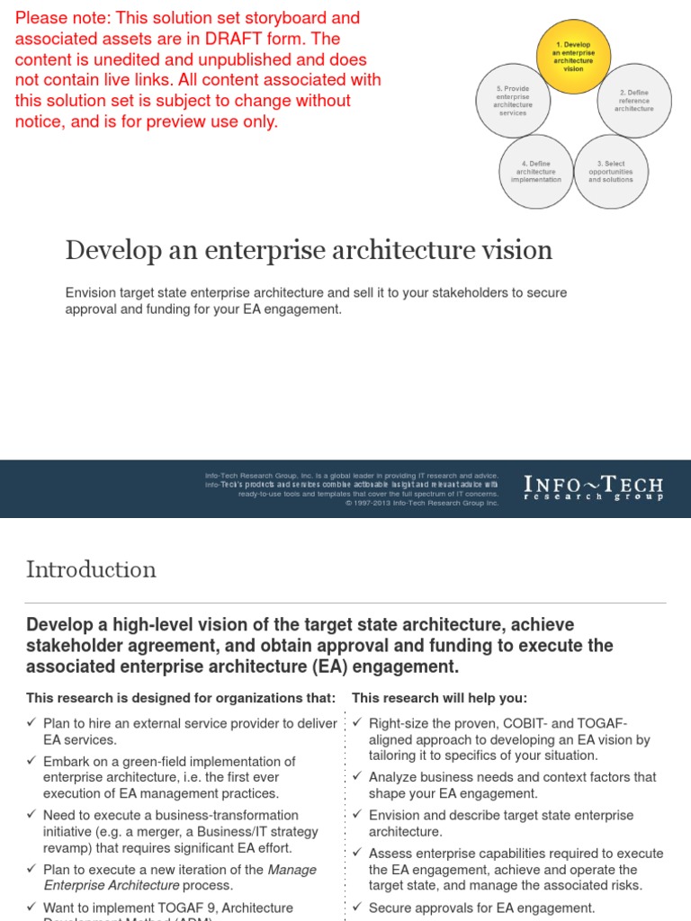 Develop an Enterprise Architecture Vision | Enterprise Architecture ...