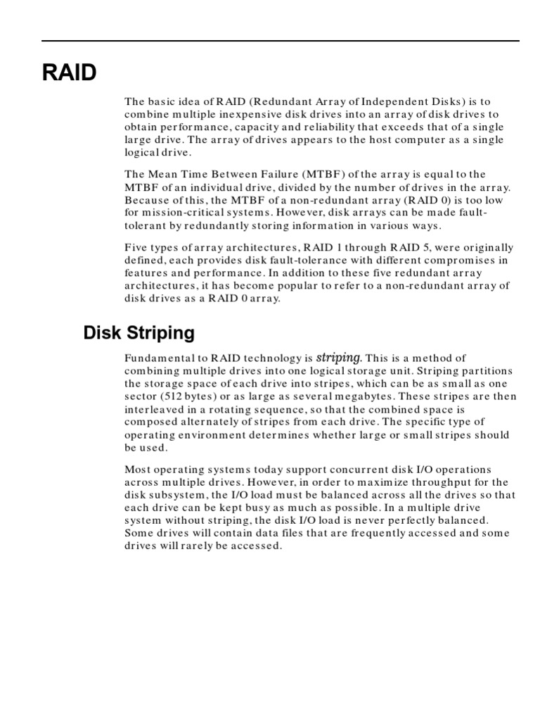 Raid | PDF | Disk Storage | Fault Tolerance