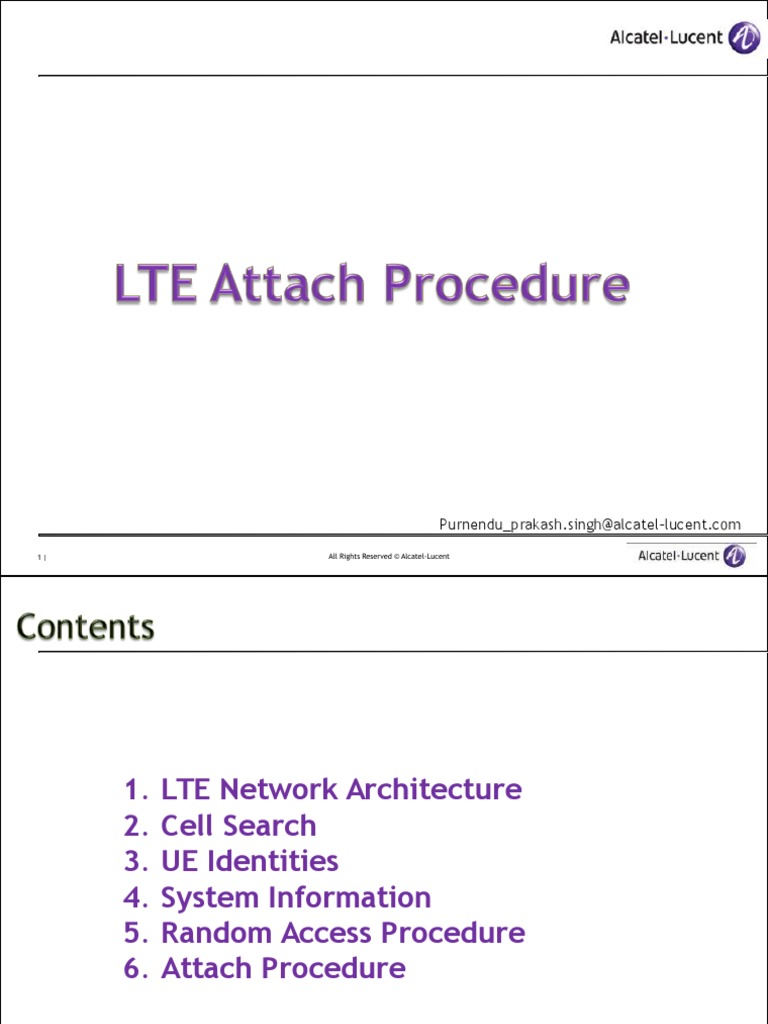 LTE Attach Procedure | PDF | Telecommunications Standards | Computer ...