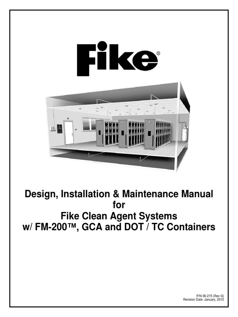 FM200 FIKE, Design Inst'n Maintenance Manual | PDF | Valve | Applied ...