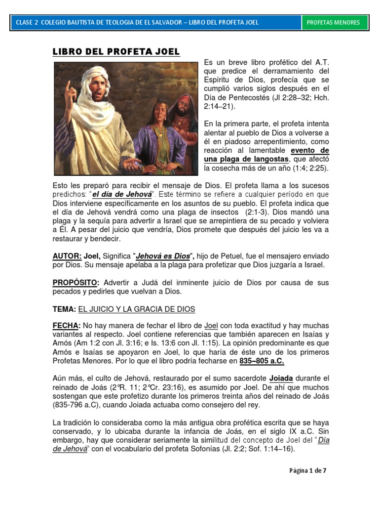Clase 2 - Libro Del Profeta Joel | PDF | Profecía | Profeta
