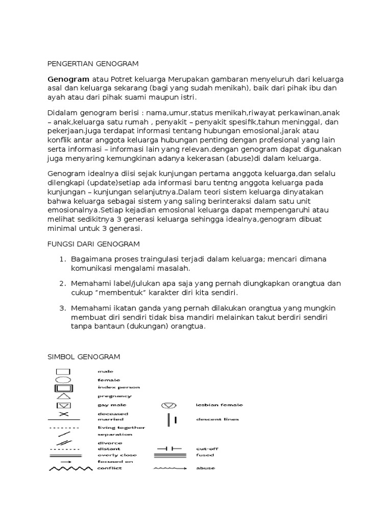 Pengertian Genogram | PDF | Ilmu Sosial | Kesehatan Holistik