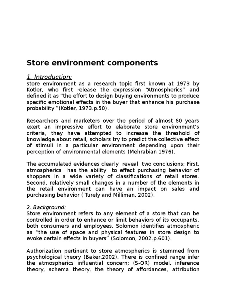 Retail Environment | PDF | Retail | Psychological Concepts
