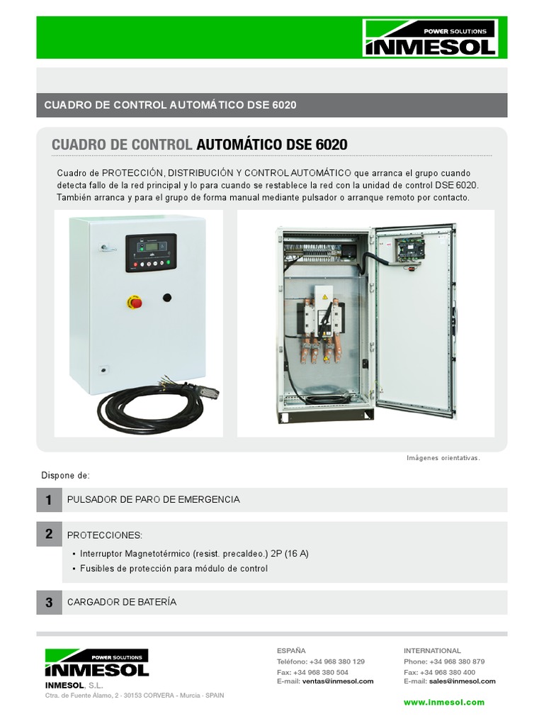 Cuadro de Control DSE 6020 Manual | PDF | Batería (electricidad ...