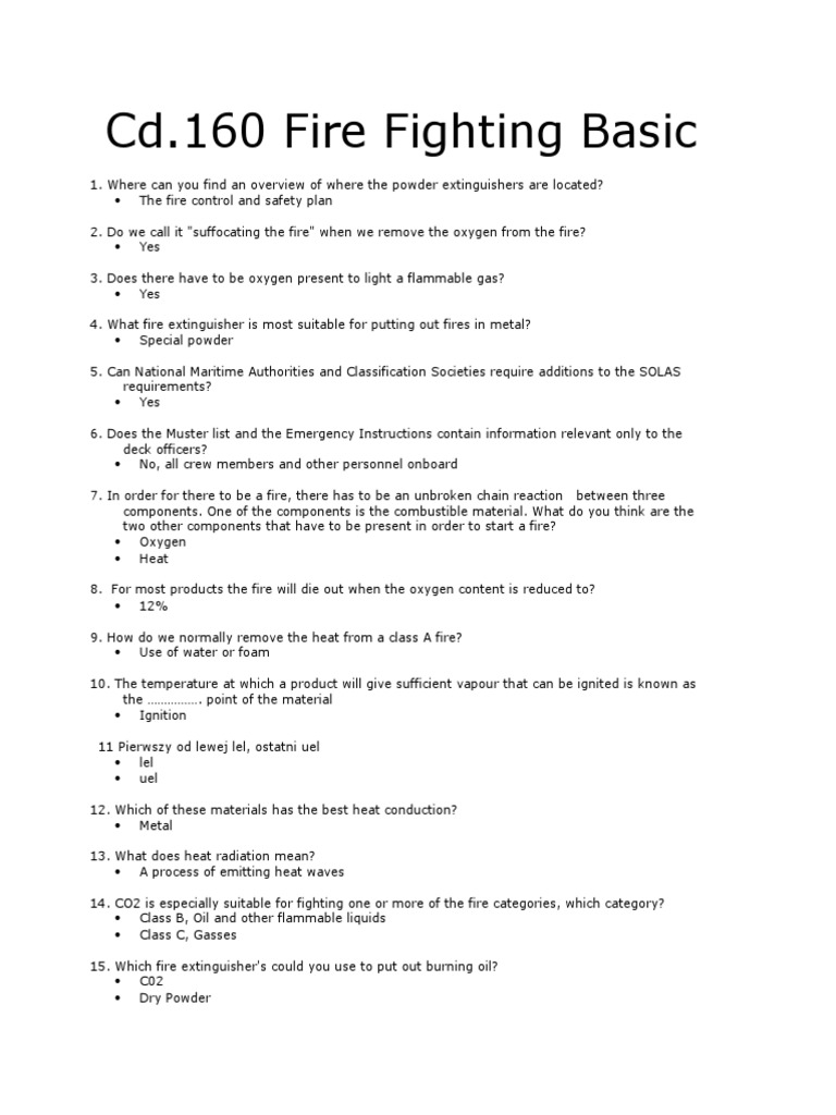 CD.160 Fire Fighting Basic | PDF | Fires | Firefighting