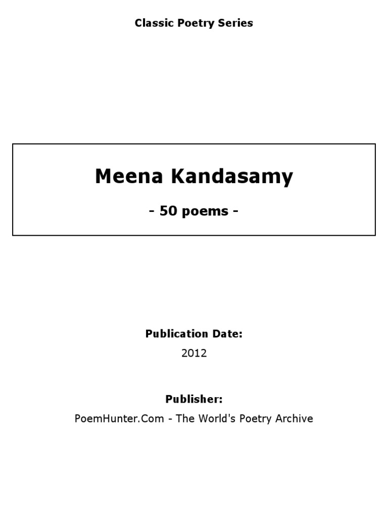 Meena Kandasamy - 50 Poems | PDF