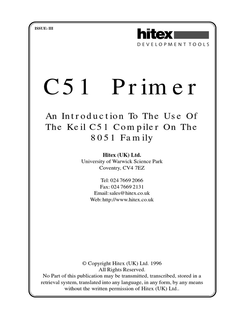 C51 Primer Book For Keil | PDF | Pointer (Computer Programming) | Subroutine