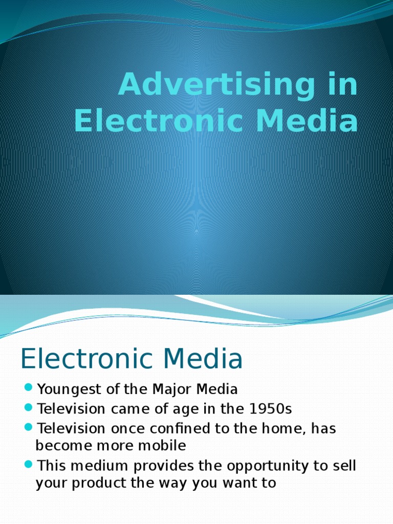 Advertising in Electronic Media | PDF | Television | Television ...
